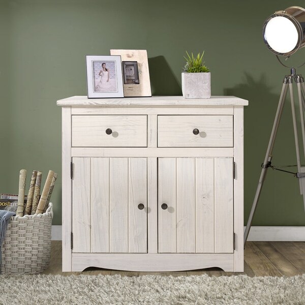 White distressed buffet store